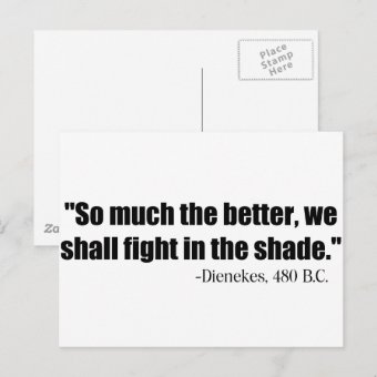 Dienekes Fight In The Shade Postcard | Zazzle