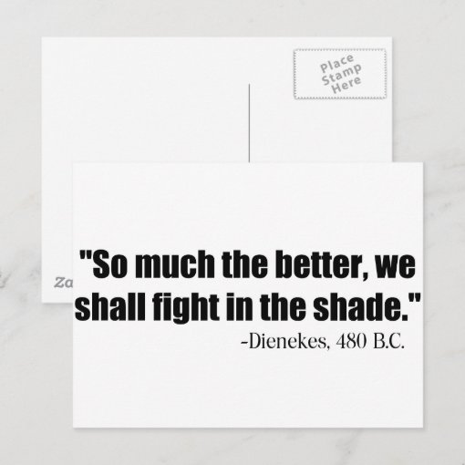 Dienekes Fight In The Shade Postcard | Zazzle