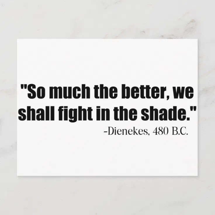 Dienekes Fight In The Shade Postcard | Zazzle