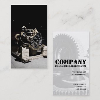 Diesel Engine Business Card (with Gears) | Zazzle