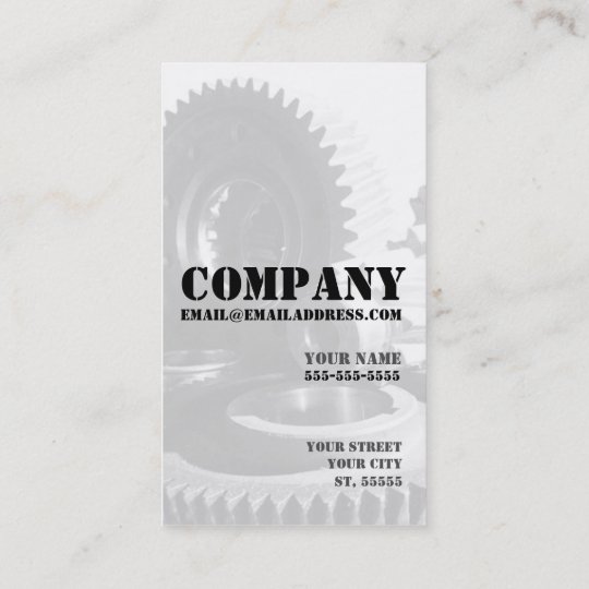 Diesel Engine Business Card (with Gears) | Zazzle.com