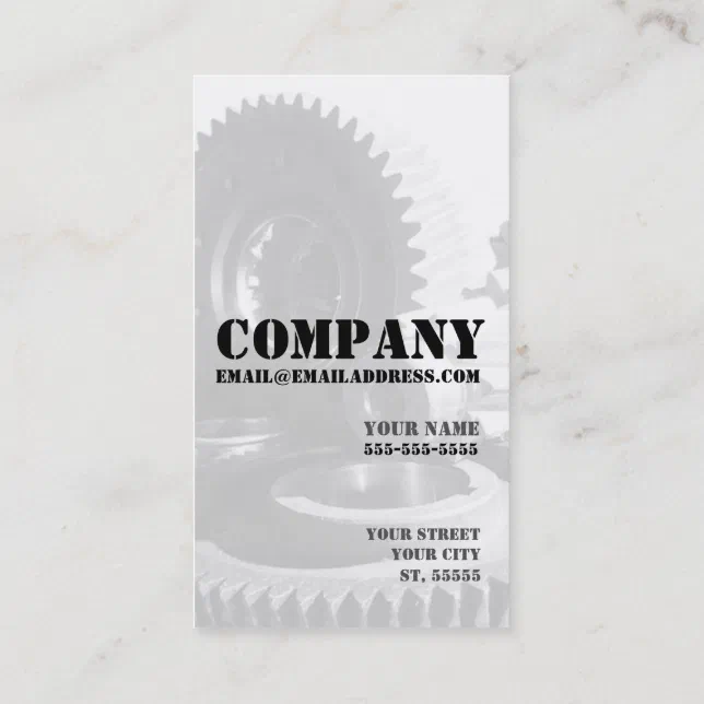 Diesel Engine Business Card (with Gears) | Zazzle