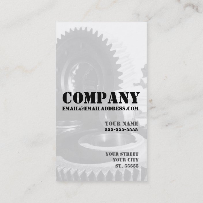 Diesel Engine Business Card (with Gears) | Zazzle.com