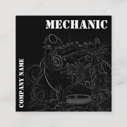Diesel Engine Square Mechanic Business Card | Zazzle.com