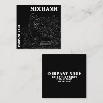 Diesel Engine Square Mechanic Business Card | Zazzle