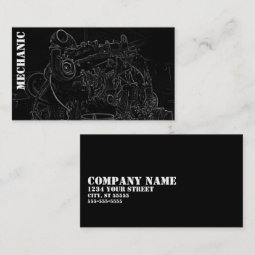 Diesel Engine Square Mechanic Business Card | Zazzle