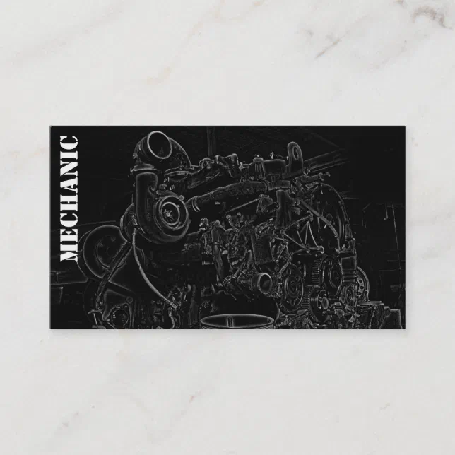 Diesel Engine Square Mechanic Business Card | Zazzle