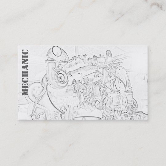 Diesel Engine Square Mechanic Business Card White | Zazzle.com