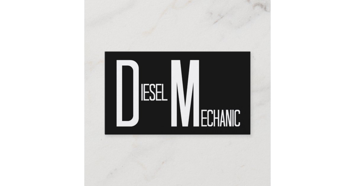 Diesel Mechanic Black Simple Business Card | Zazzle