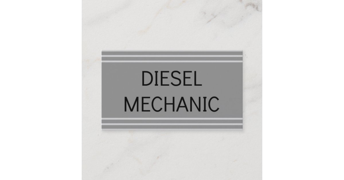 Diesel Mechanic Business Card | Zazzle.com