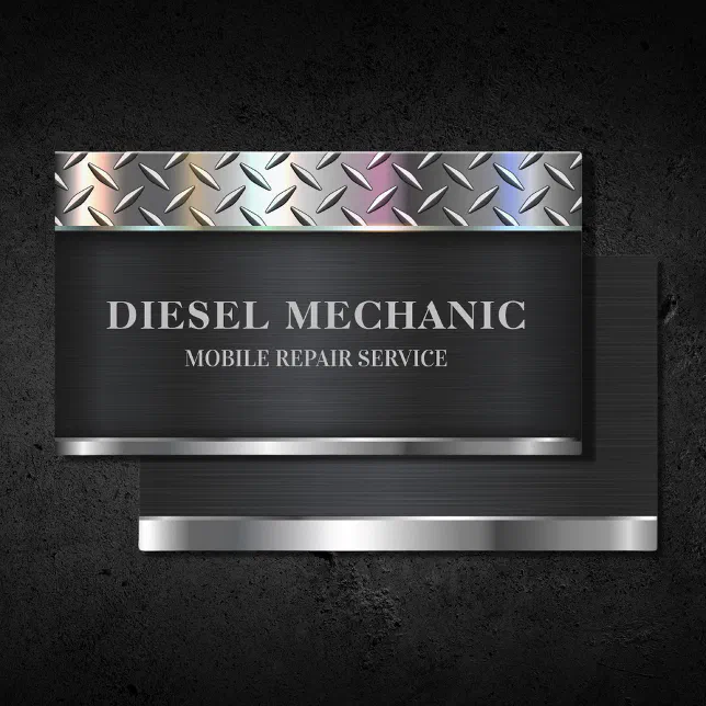 Diesel Mechanic Maintenance Metal Repair Service Business Card | Zazzle
