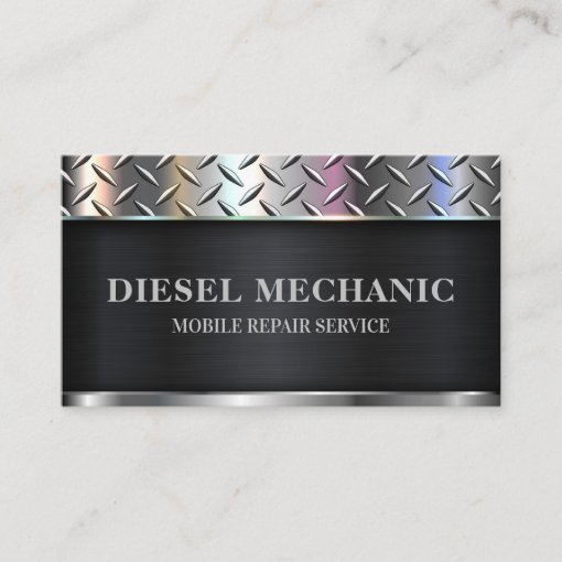 Diesel Mechanic Maintenance Metal Repair Service Business Card | Zazzle