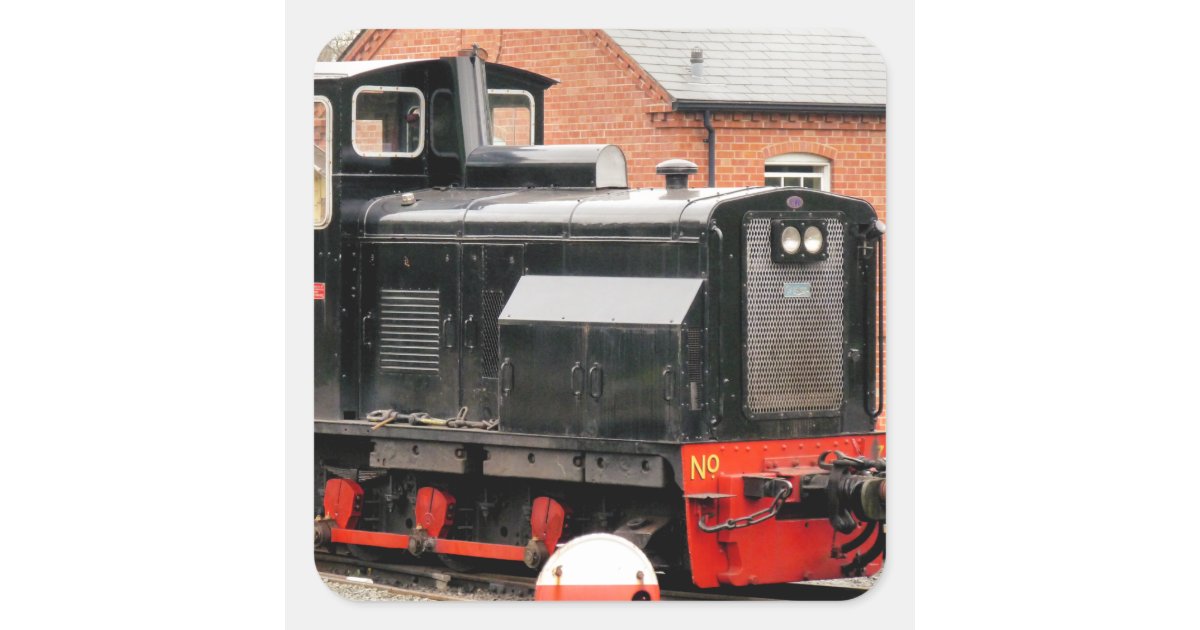 DIESEL TRAIN SQUARE STICKER | Zazzle
