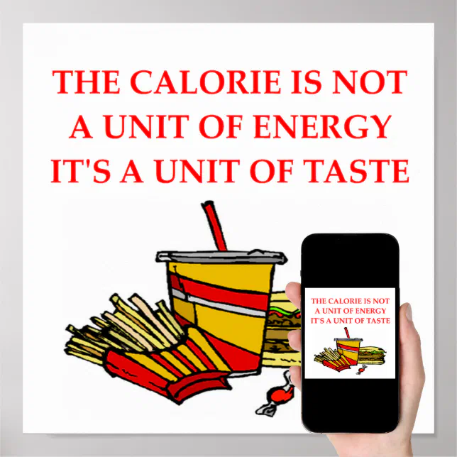 diet calorie joke poster | Zazzle