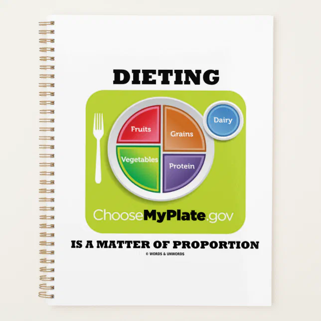 Dieting Is A Matter Of Proportion MyPlate Logo Planner | Zazzle