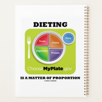 Dieting Is A Matter Of Proportion MyPlate Logo Planner | Zazzle