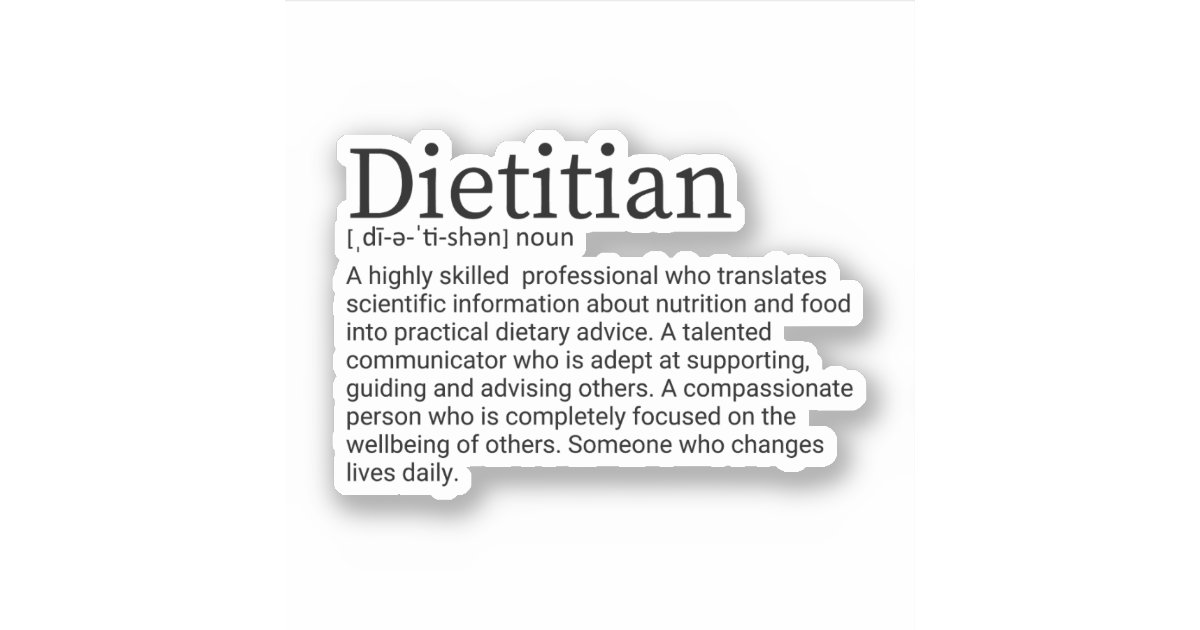Dietitian Definition, Dietetics Gift Sticker | Zazzle