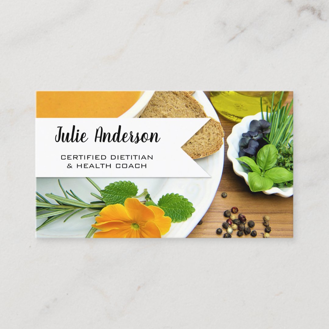 Dietitian Nutritionist Health Coach Business Card | Zazzle