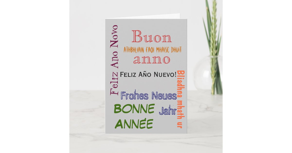 Different Languages Happy New Year Card | Zazzle