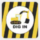 Dig In, Birthday Celebration Construction Square Sticker | Zazzle