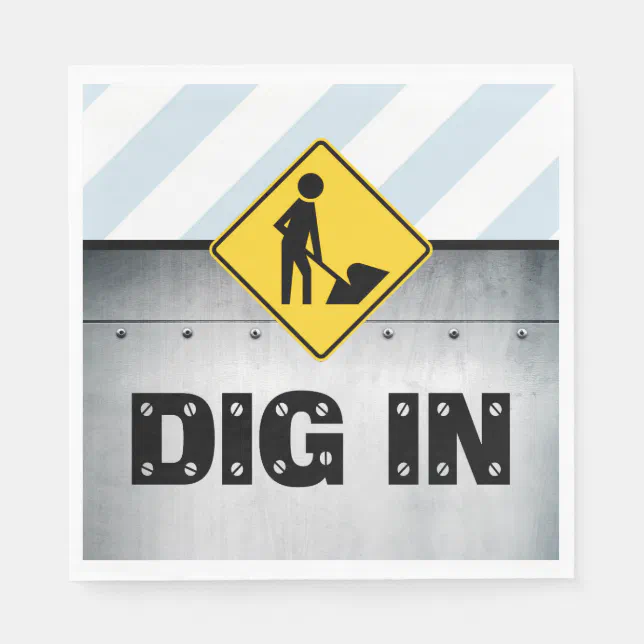 Dig In Construction Birthday Party Napkins | Zazzle