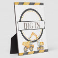 Dig In Construction Birthday Party Tabletop Sign Plaque | Zazzle