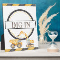 Dig In Construction Birthday Party Tabletop Sign Plaque | Zazzle