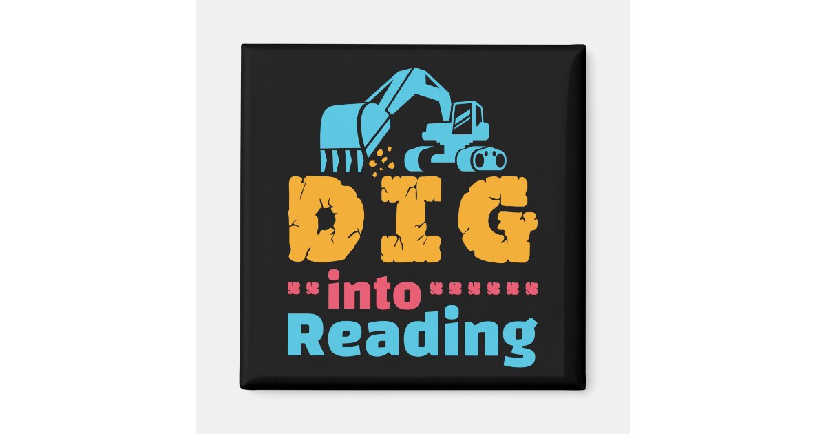 Dig Into Reading Cute Teacher Librarian Month Magnet | Zazzle