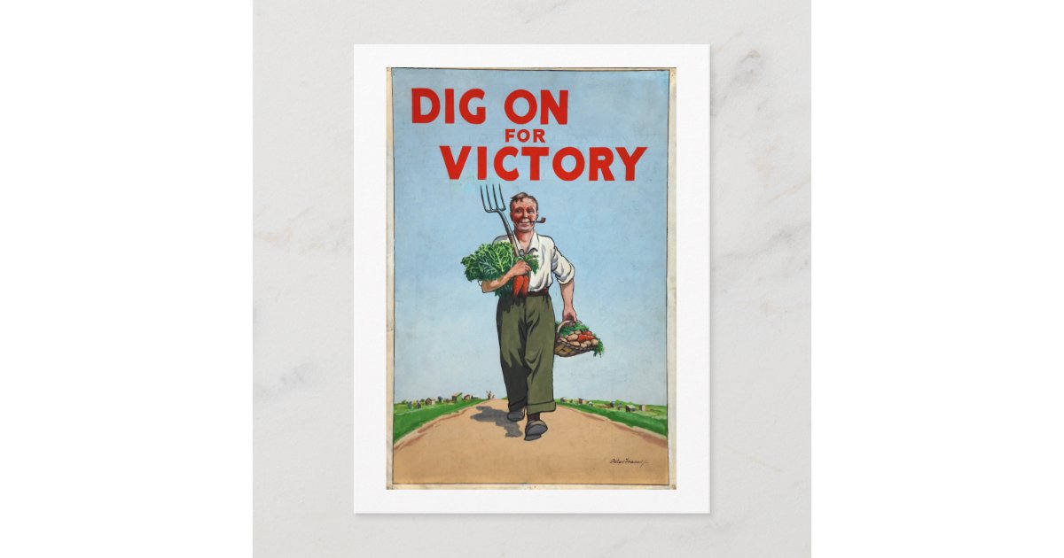 Dig on For Victory War Poster Vintage Postcard | Zazzle