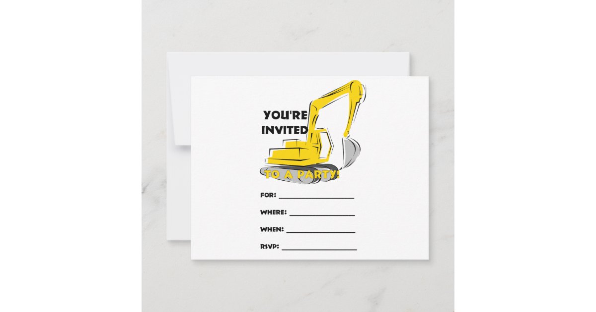 Digger Invitation | Zazzle