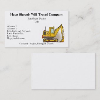 Digger Shovel Business Cards | Zazzle