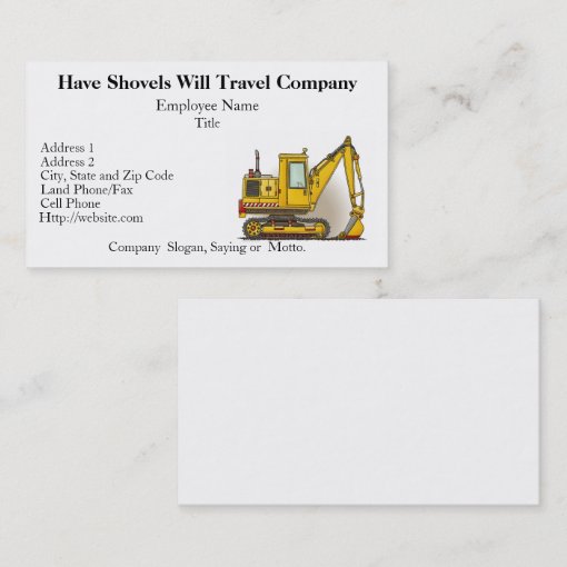 Digger Shovel Business Cards | Zazzle