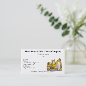 Digger Shovel Business Cards | Zazzle