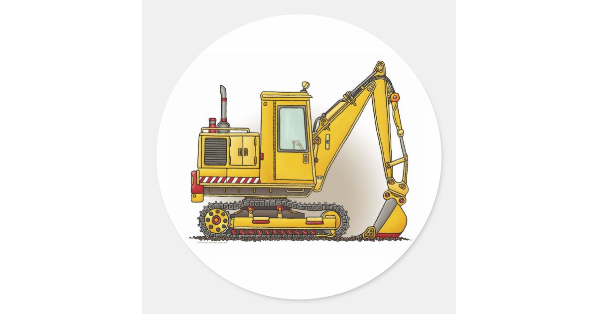 Digger Shovel Construction Sticker | Zazzle