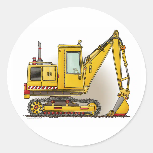 Digger Shovel Construction Sticker | Zazzle