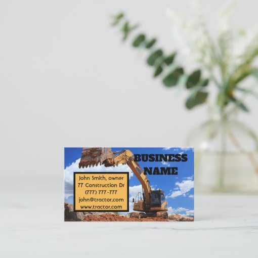 Digger Tractor Business Card | Zazzle