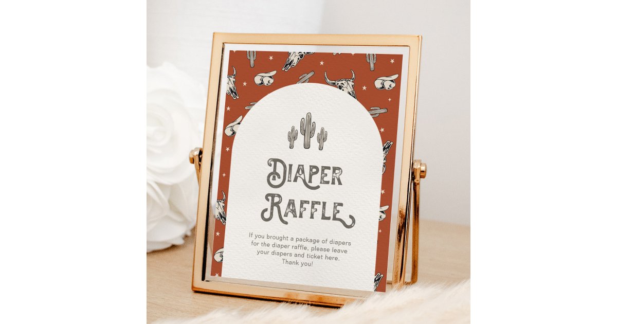 Digital 8x10 Western Diaper Raffle Sign | Zazzle