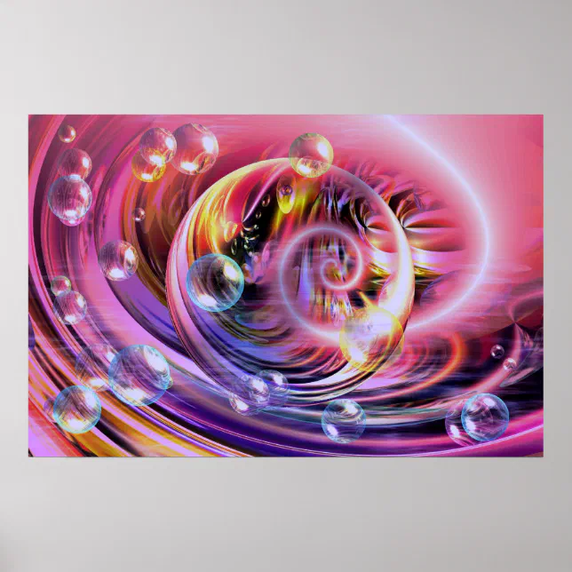 Digital Art Abstract Painting Wall Poster Print | Zazzle