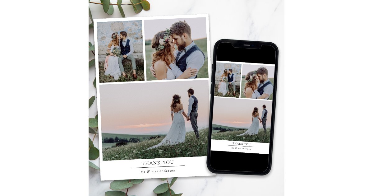 [Digital Available] Photo Wedding Thank You Cards | Zazzle