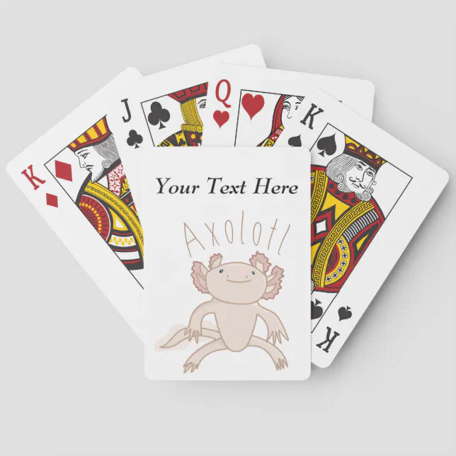 Digital Axolotl Illustration, Cute Animal Poker Cards | Zazzle