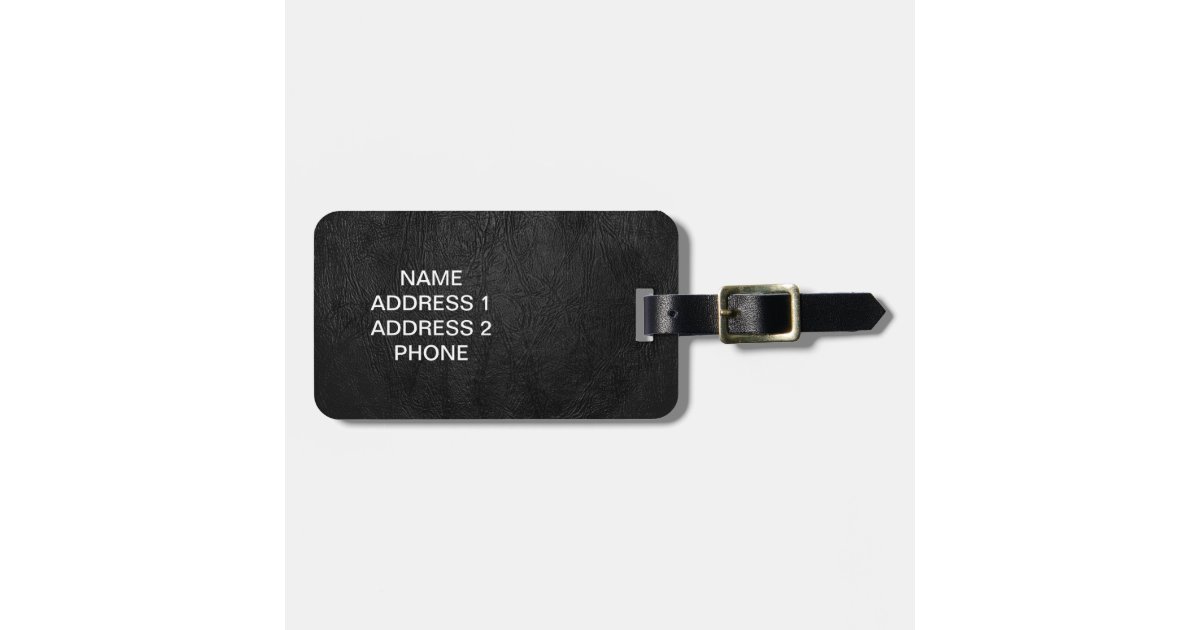 Digital Black Leather Luggage Tag | Zazzle