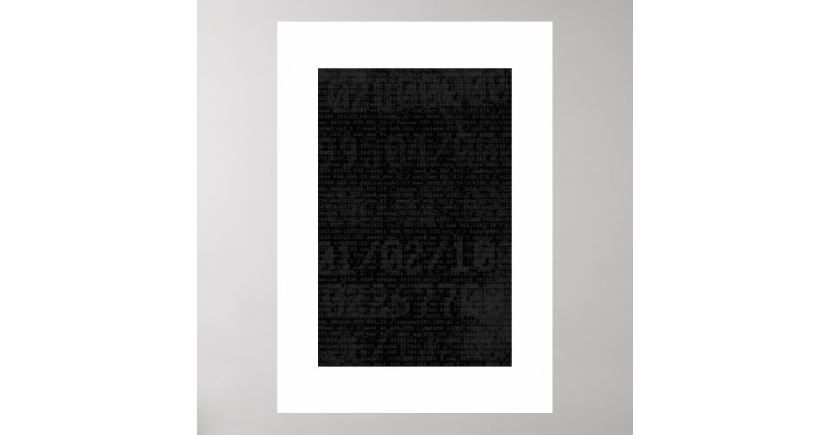 Digital Black Poster | Zazzle