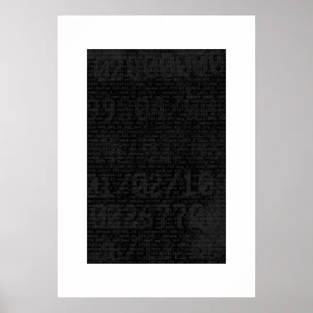Digital Black Poster | Zazzle
