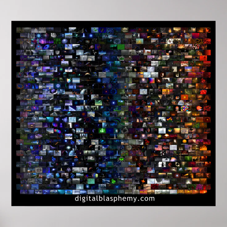 Digital Blasphemy Spectrum Mosaic (Black) Poster | Zazzle