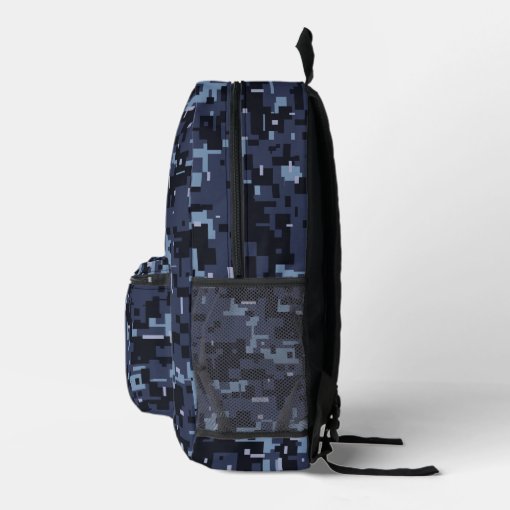 Digital Blue Camouflage Pattern Printed Backpack | Zazzle
