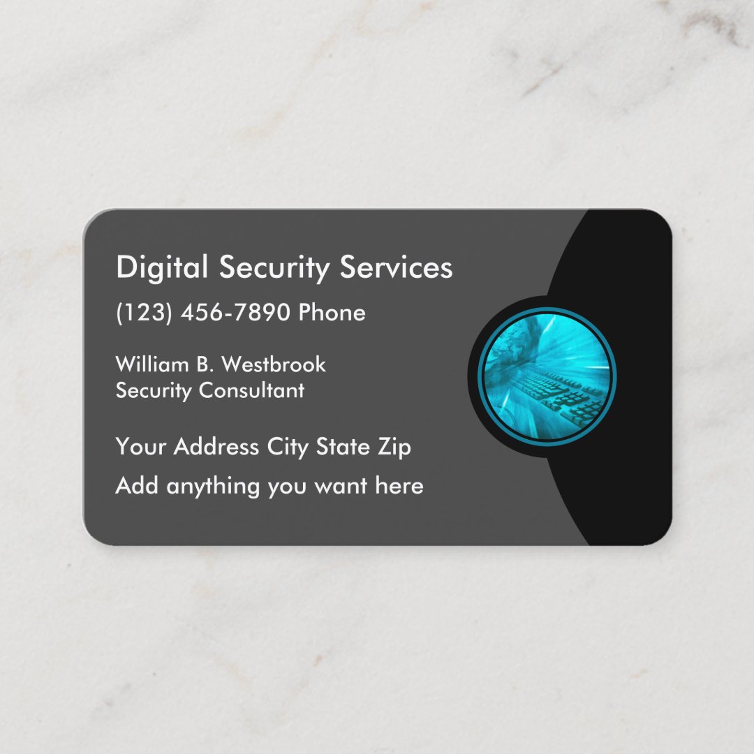 Digital Business Security Services Business Card | Zazzle