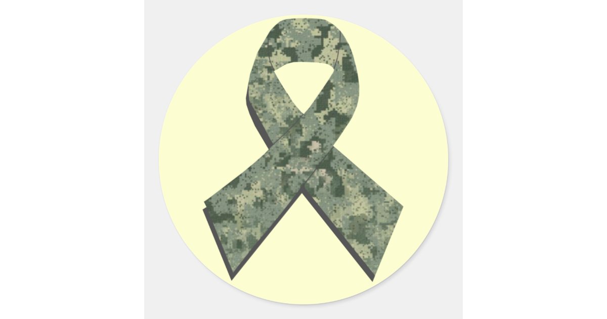 Digital Camouflage Ribbon Sticker | Zazzle