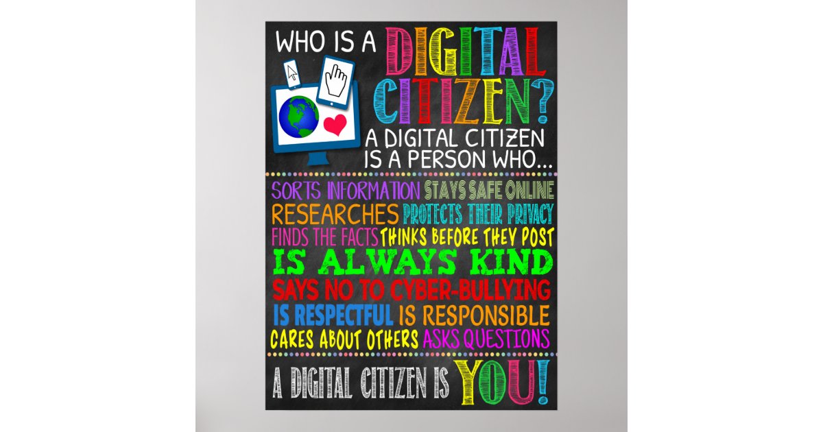 Digital Citizen Classroom Poster | Zazzle