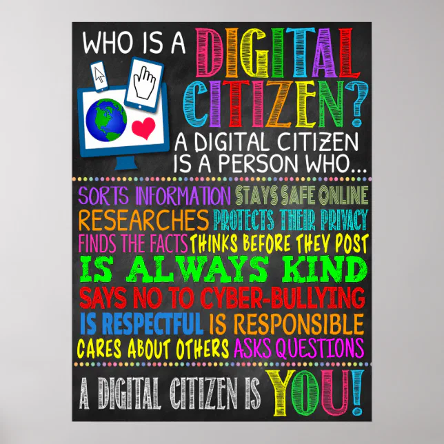 Digital Citizen Classroom Poster | Zazzle