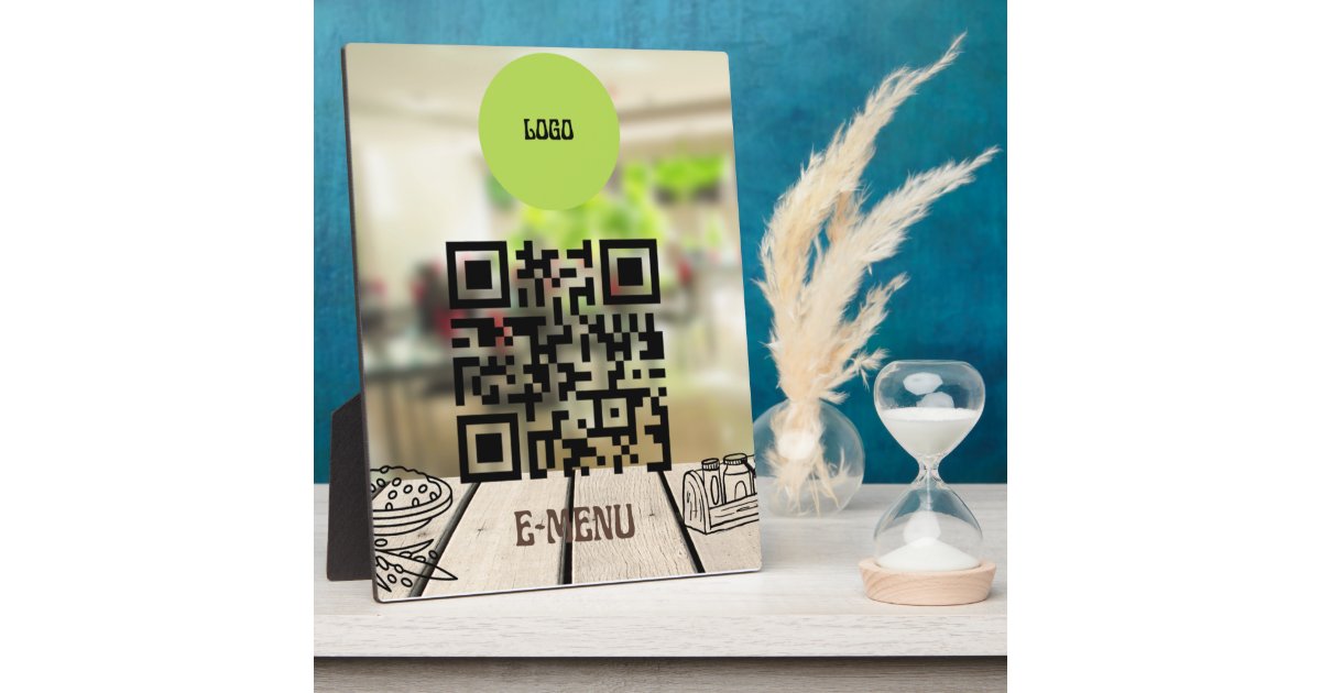 Digital Delights: 8x10 With Easel QR Code Menu Plaque | Zazzle